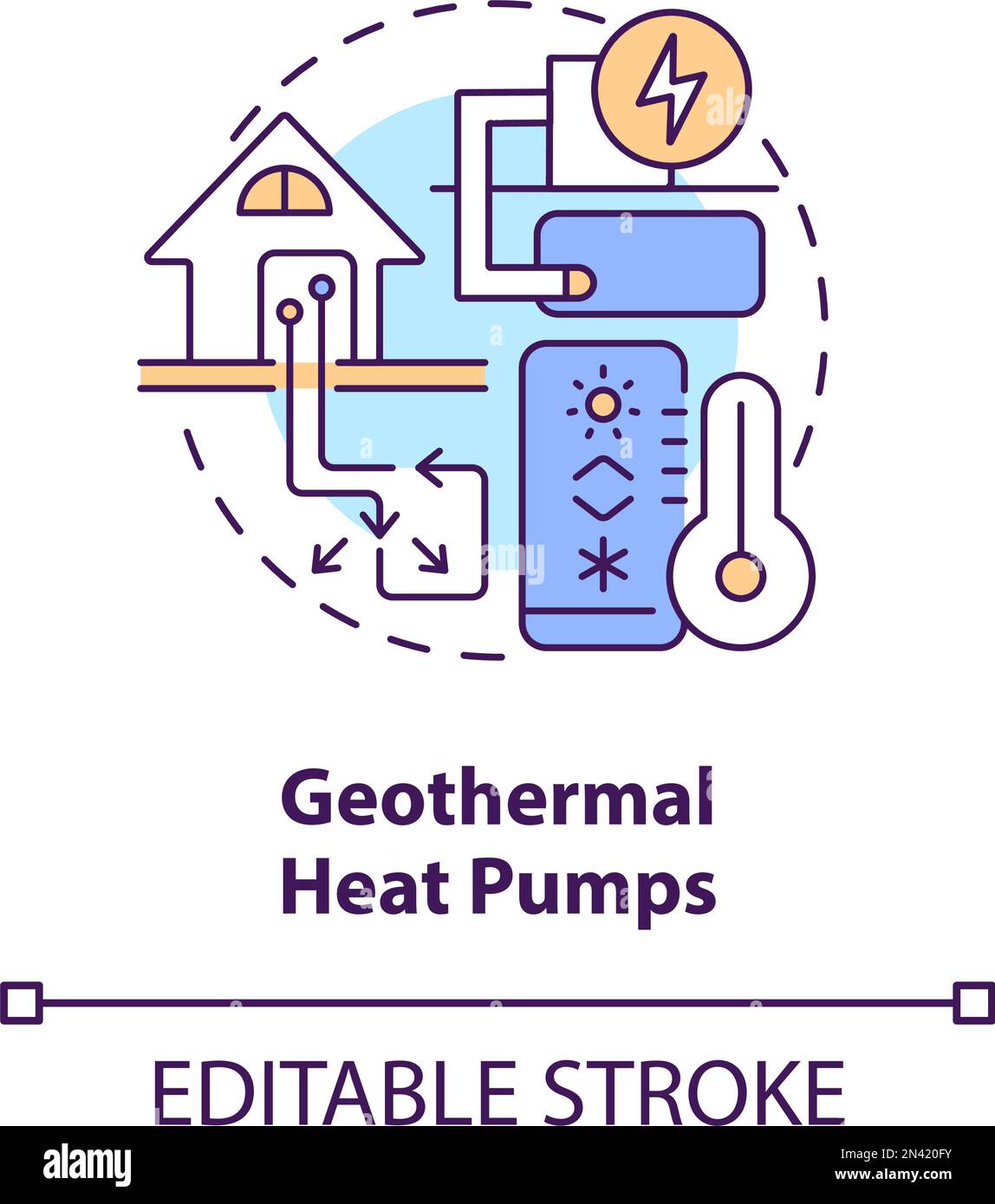 Geothermal heat pump home Stock Vector Images - Alamy