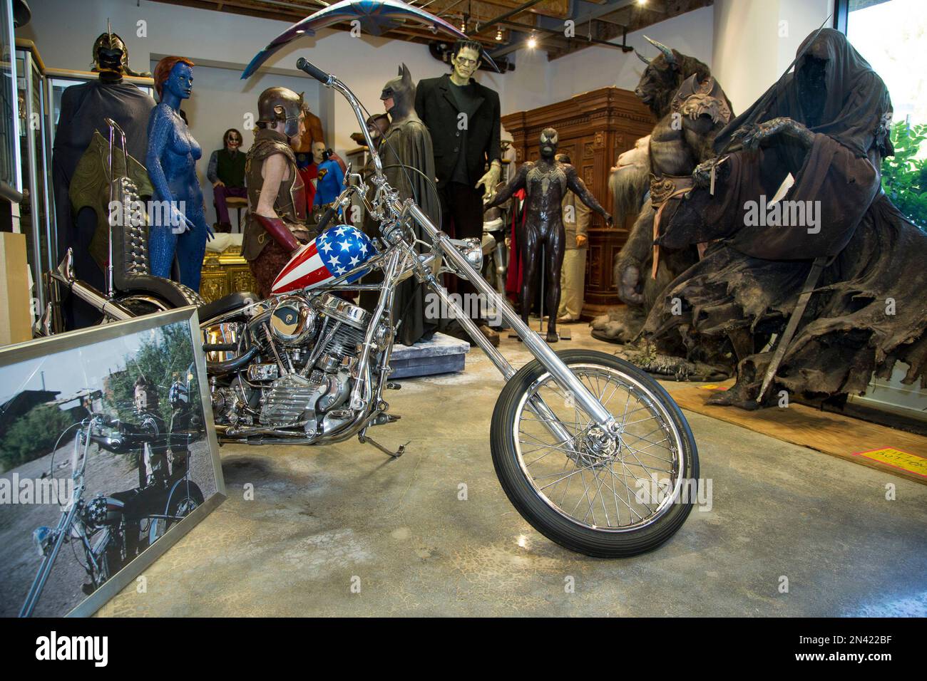 This Thursday, Sept. 4, 2014 photo shows the Captain America chopper ...