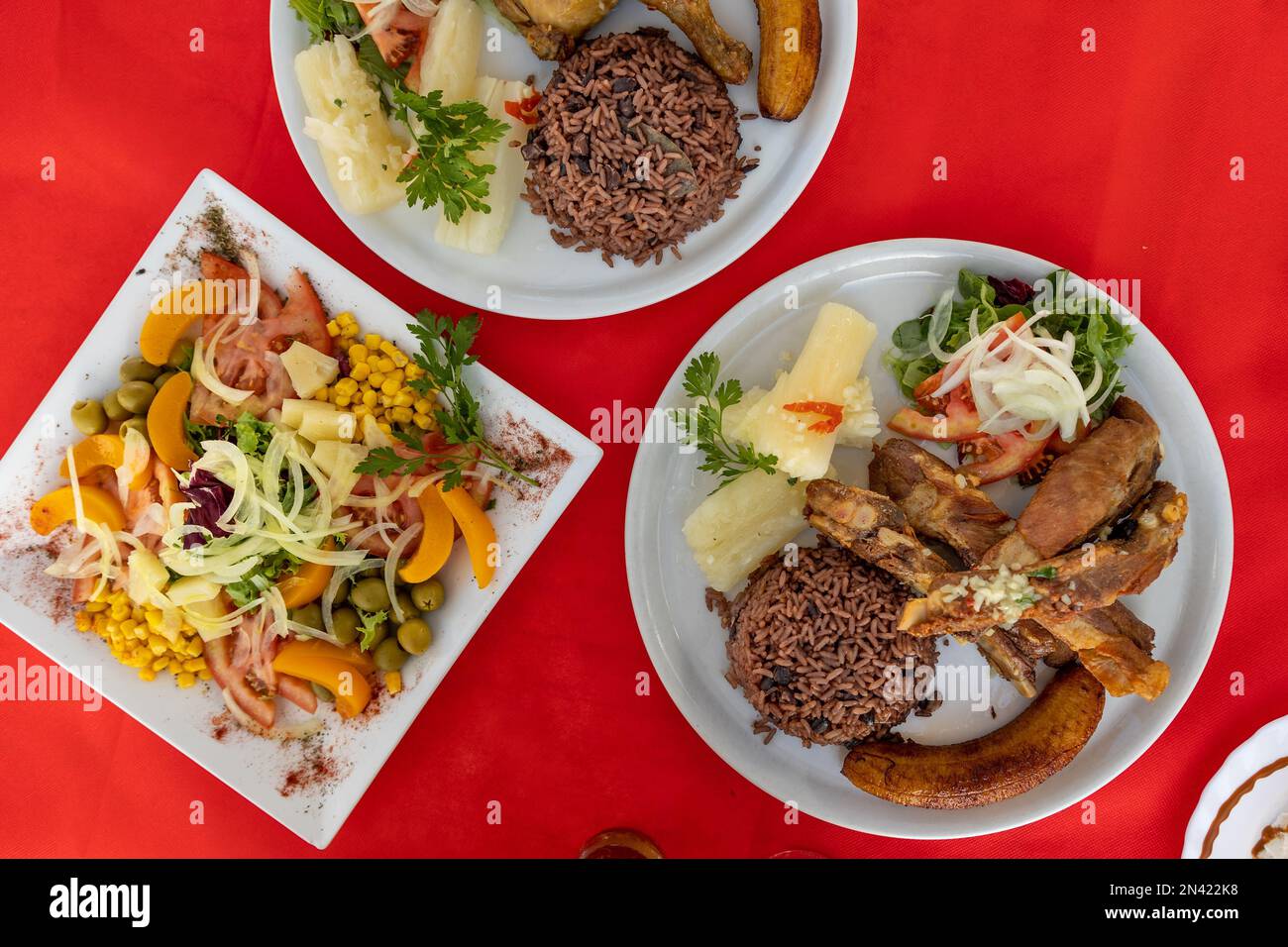 A table with different type of food Stock Photo - Alamy