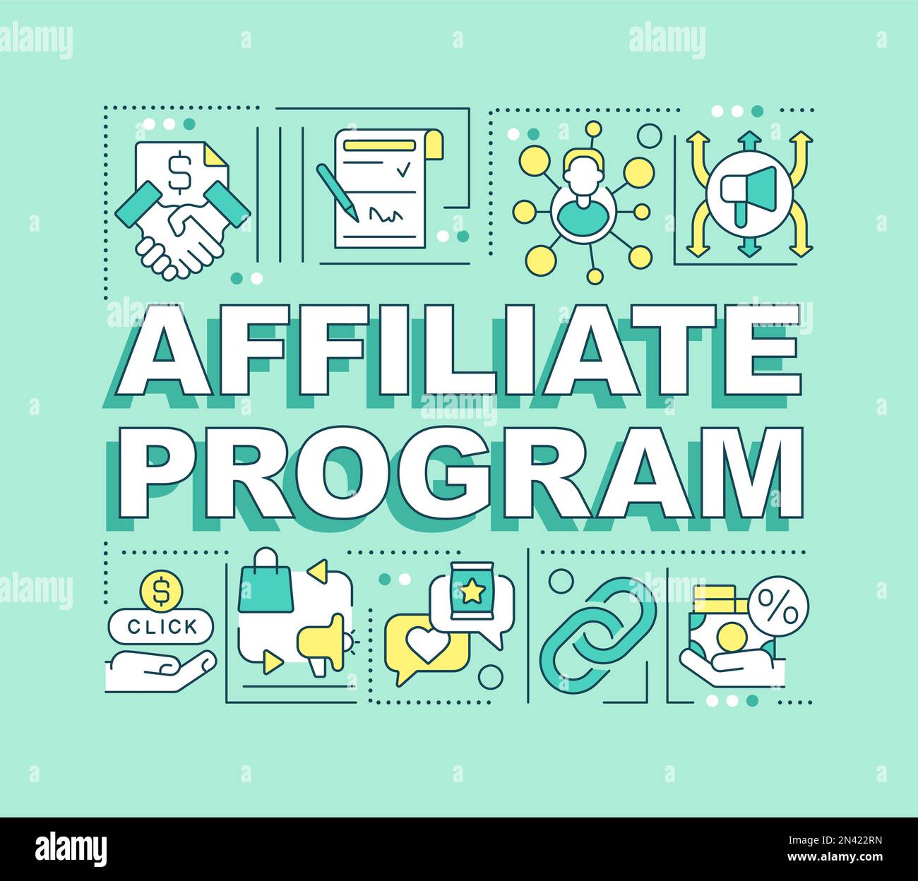 Affiliate program word concepts green banner Stock Vector Image & Art ...