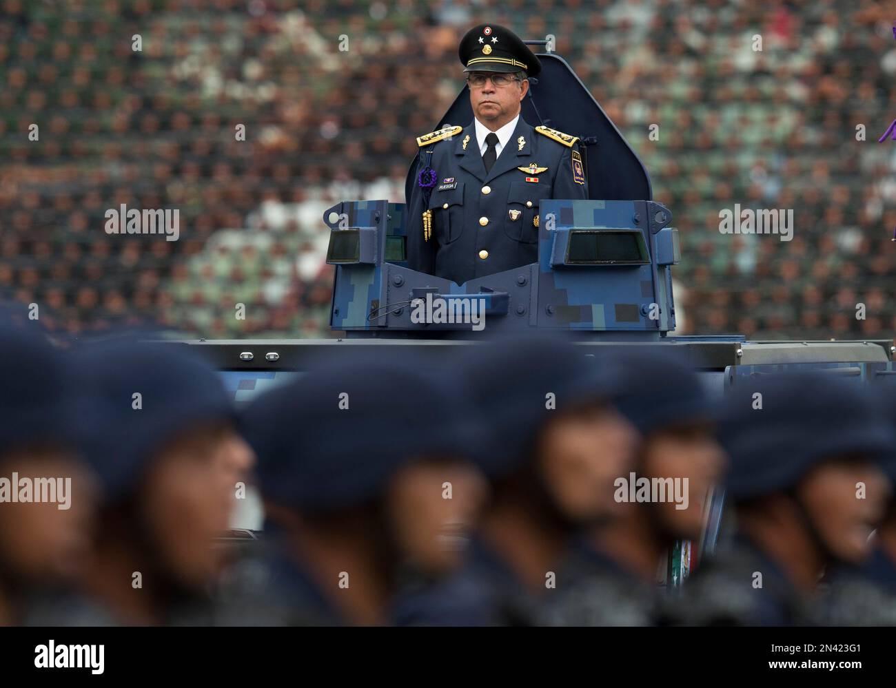 General Victor Manuel Ruesga Ramirez of Mexico's Air Force surveys ...