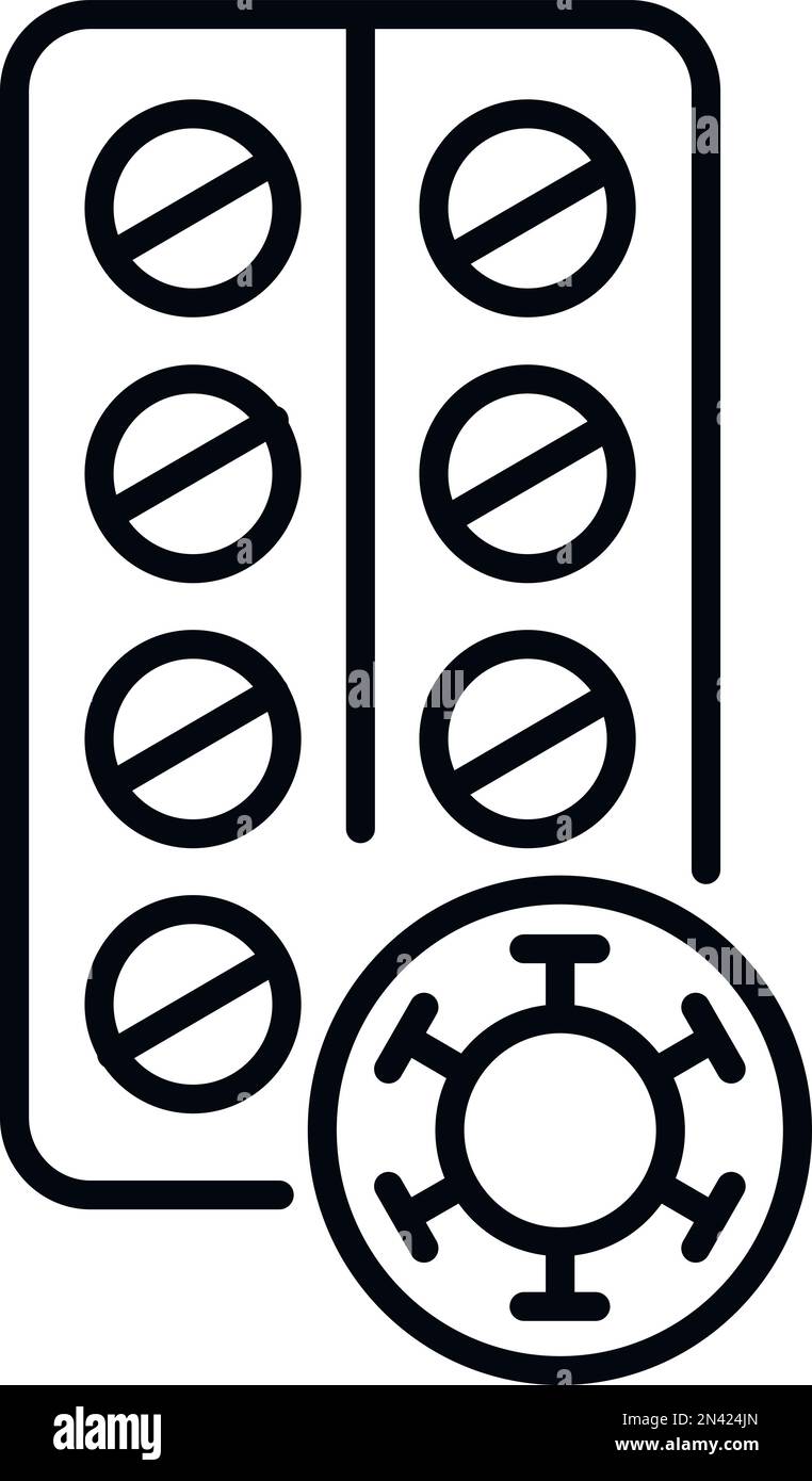 Antibiotic blister icon outline vector. Bacteria drug. Resistant ...