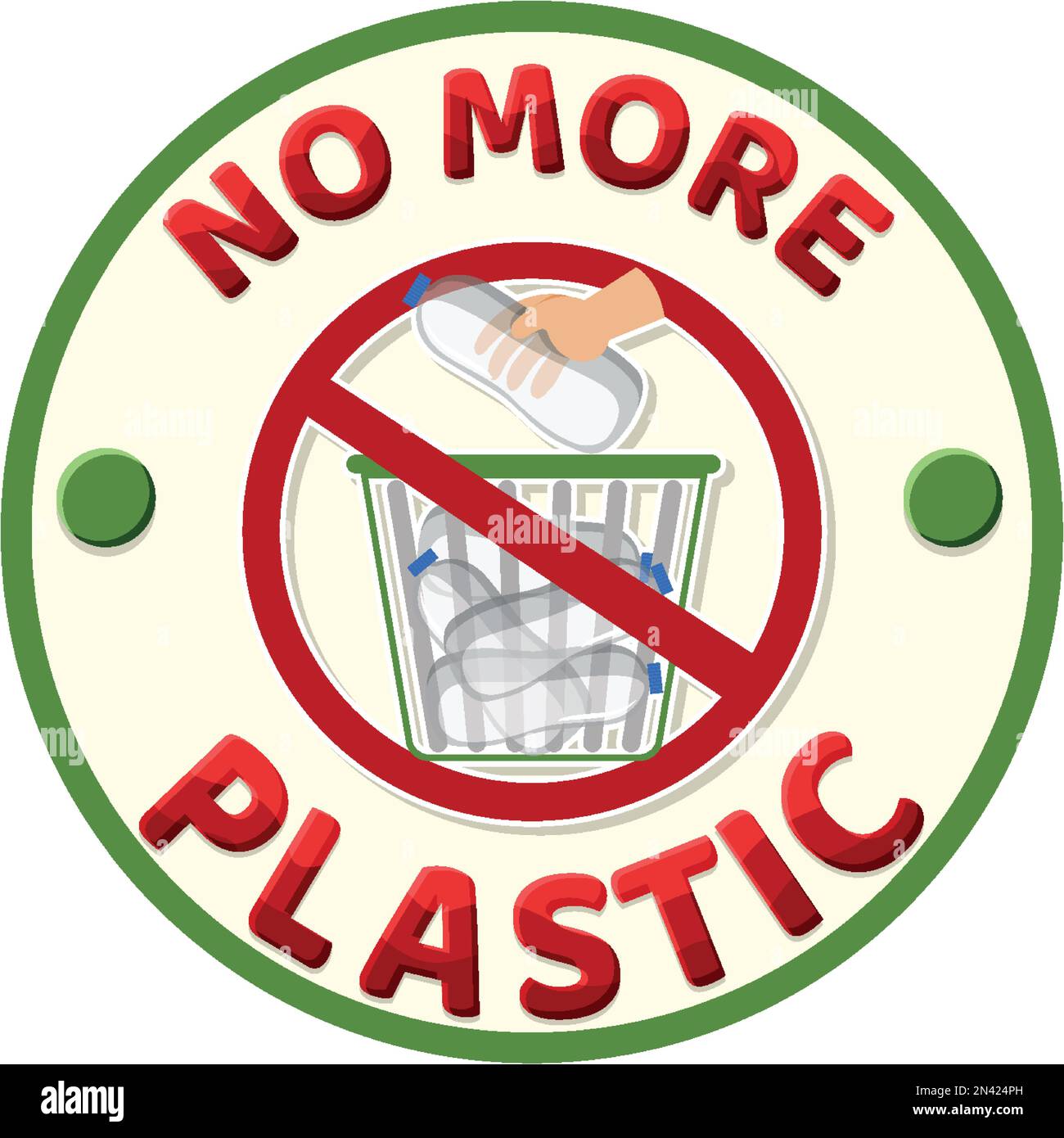 No more plastic logo banner design illustration Stock Vector Image ...