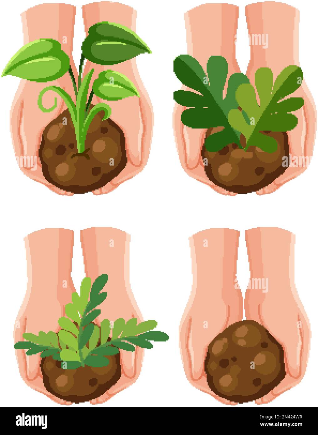 Plants growing on human hands illustration Stock Vector Image & Art - Alamy