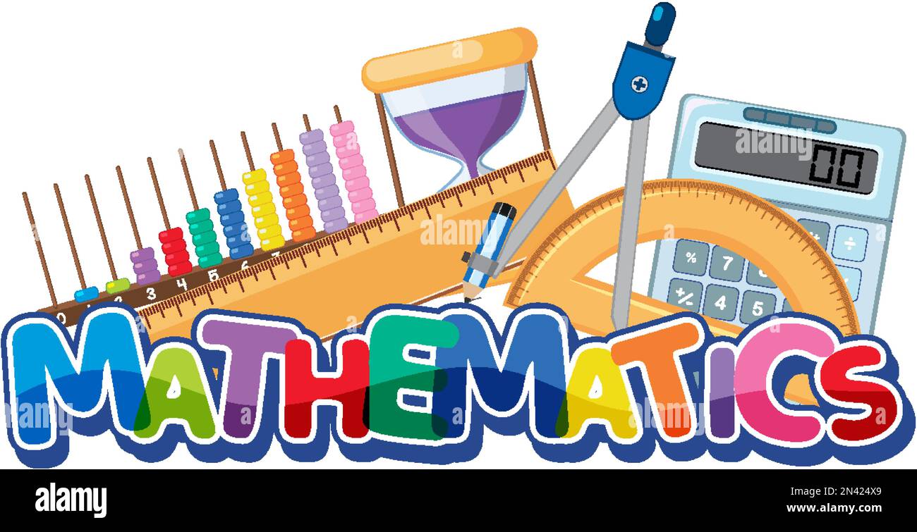 Math time text banner with math element illustration Stock Vector Image ...