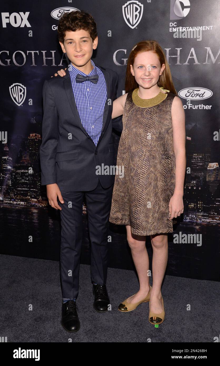 David Mazouz and Clare Foley arrive at "Gotham" series premiere event ...