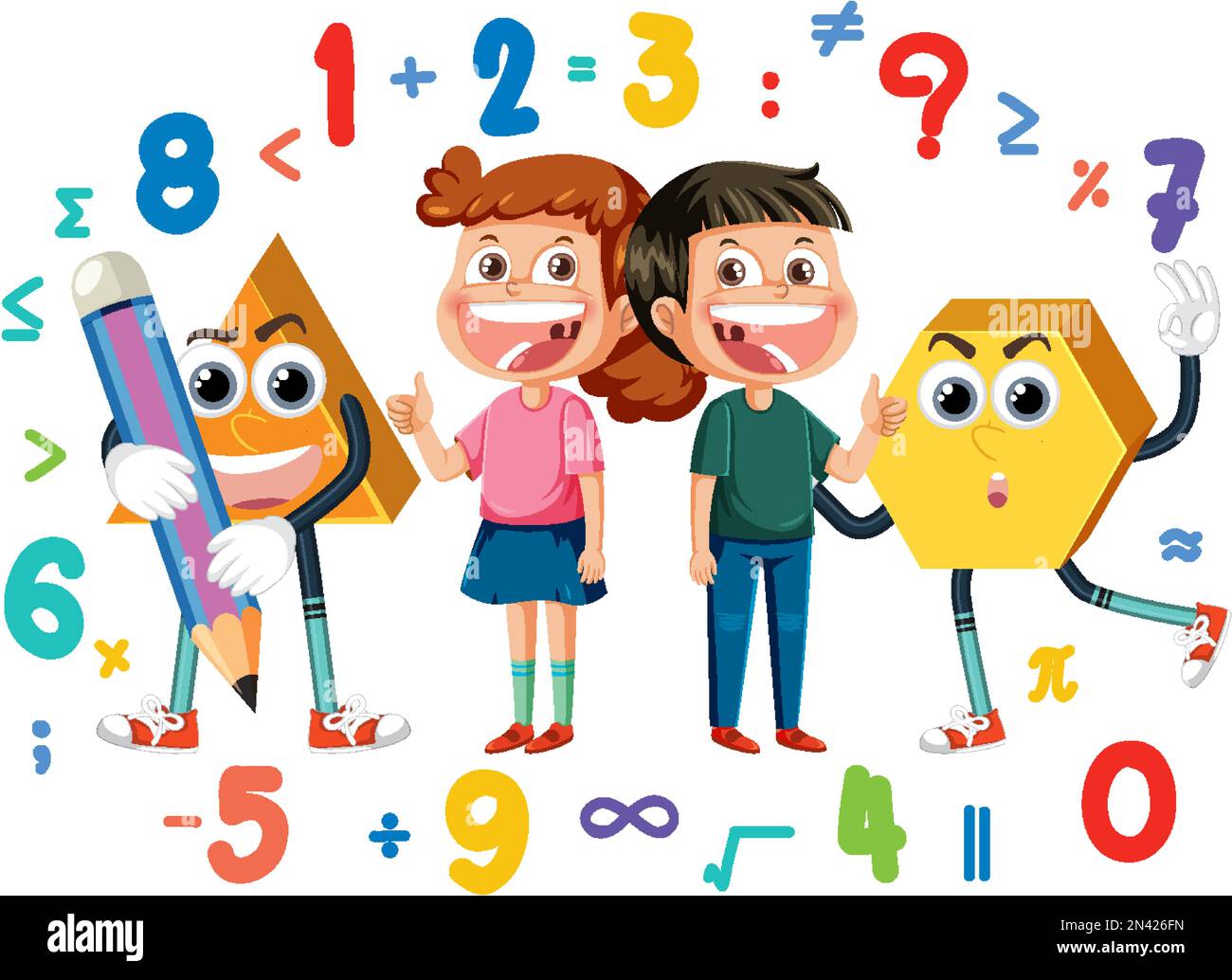 Cartoon Math Numbers