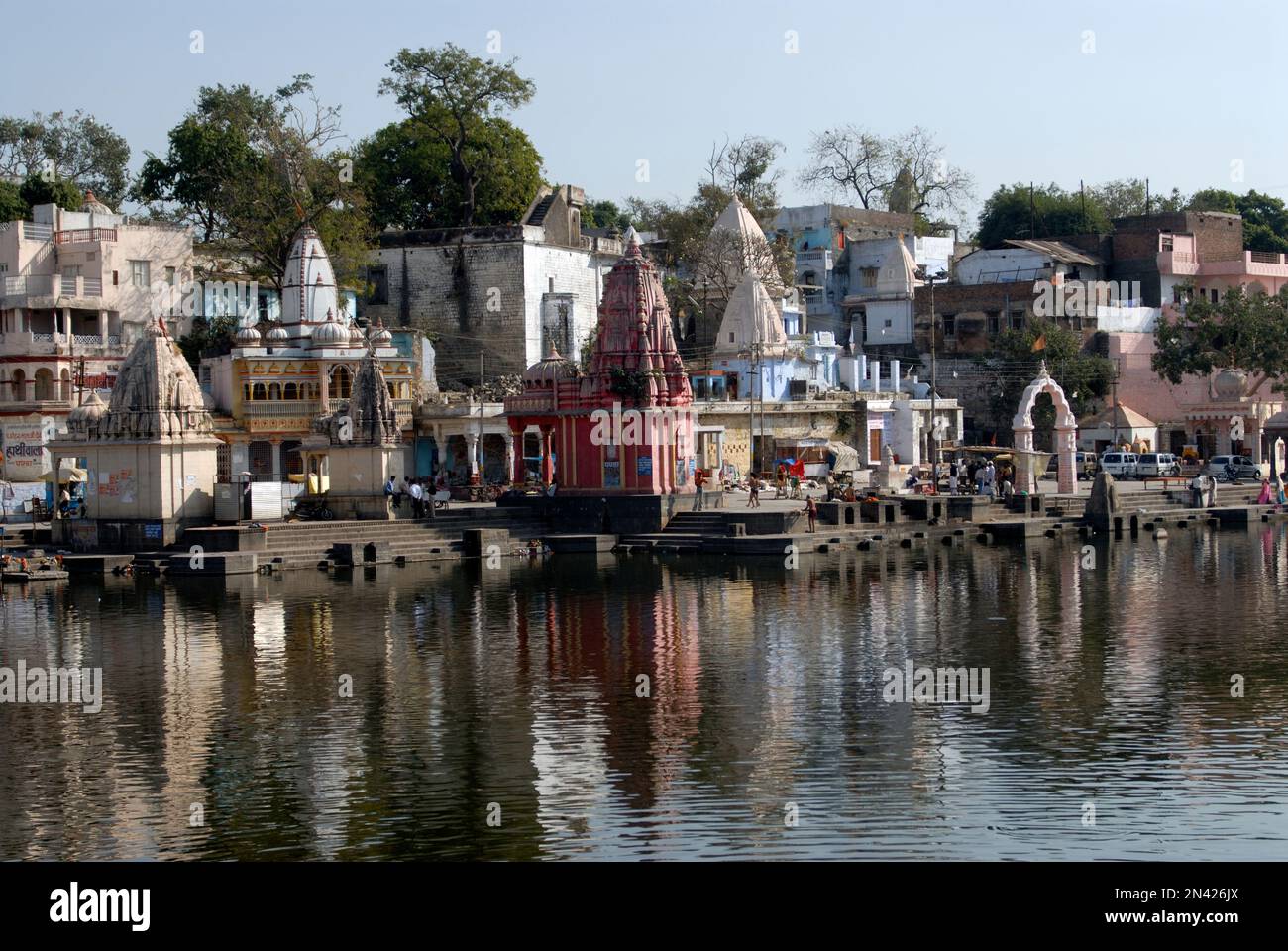 Hindu religious Ram ghat on River Shipra at Ujjain city of Madhya ...