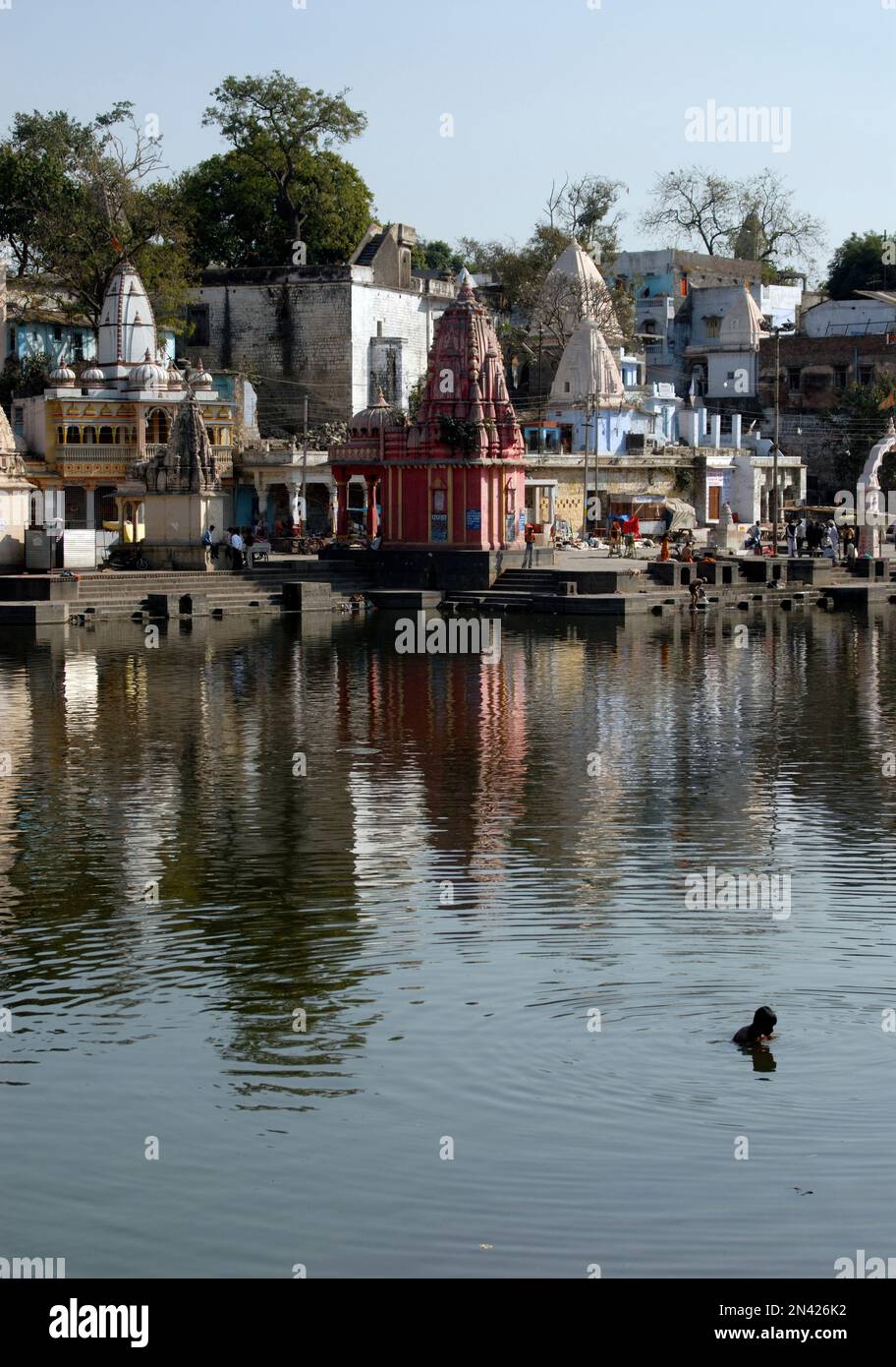 Hindu religious Ram ghat on River Shipra at Ujjain city of Madhya ...