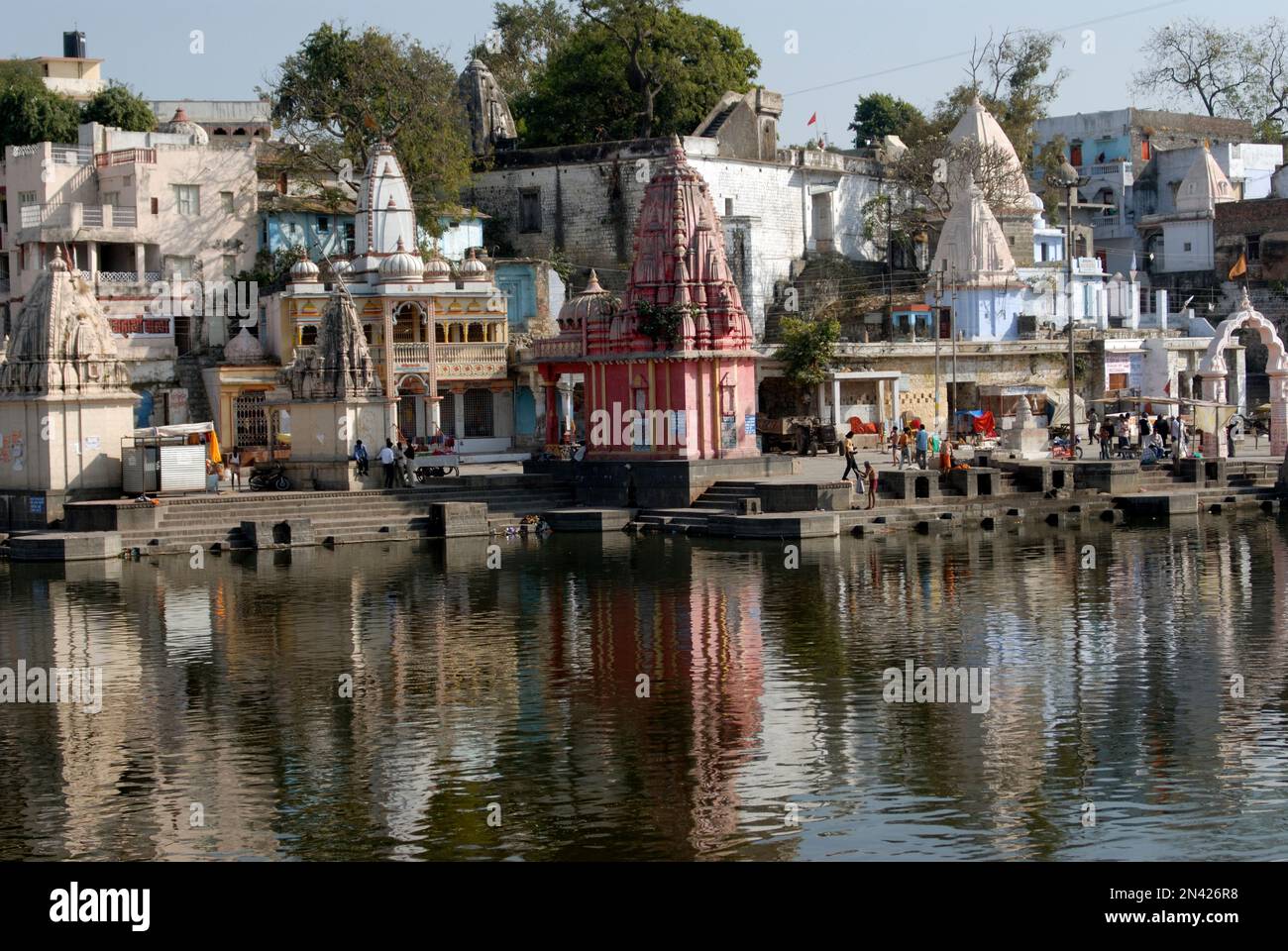 Hindu religious Ram ghat on River Shipra at Ujjain city of Madhya ...