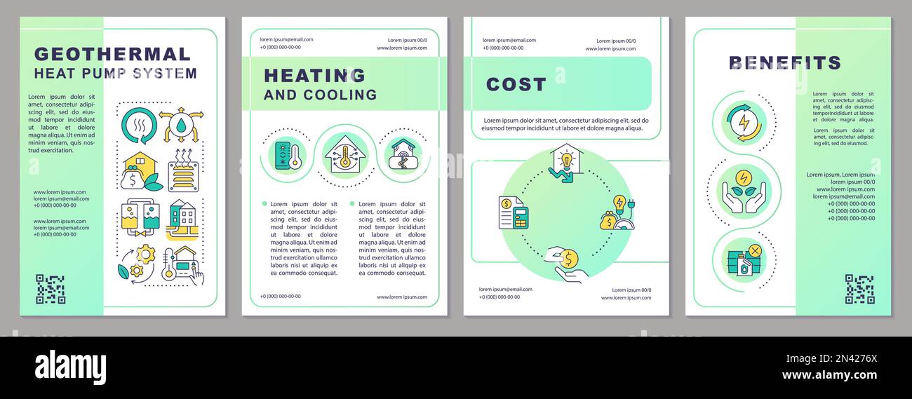 Geothermal heat pump system green brochure template Stock Vector Image ...
