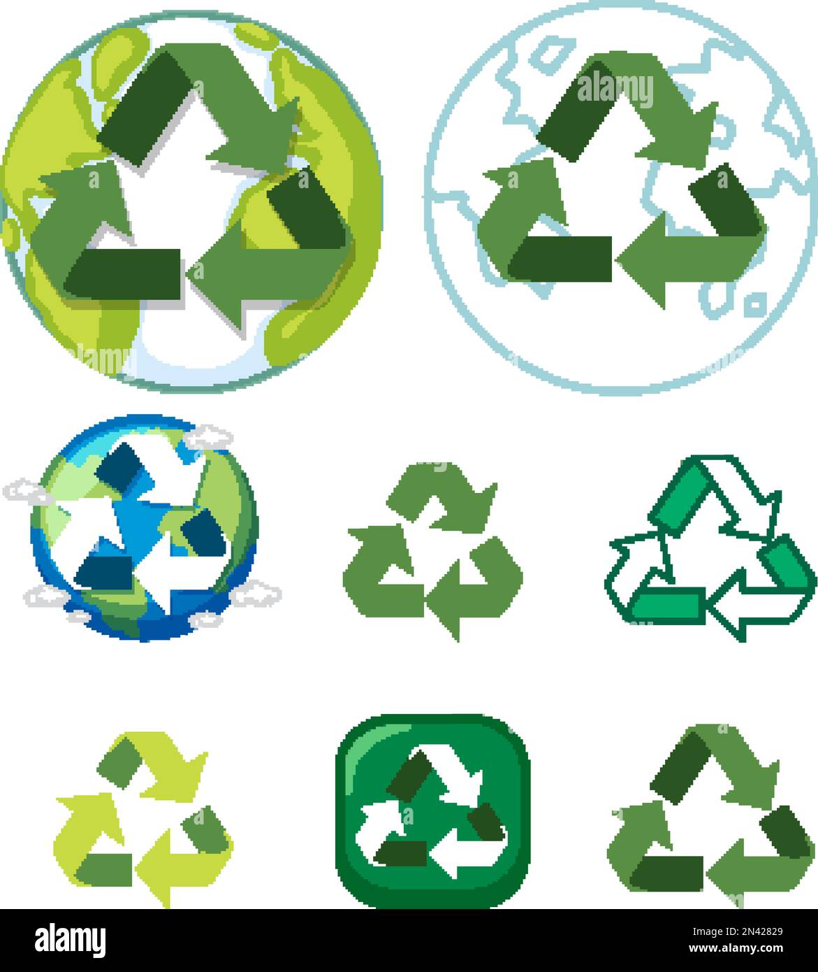 Set of recycle icons isolated illustration Stock Vector Image & Art - Alamy