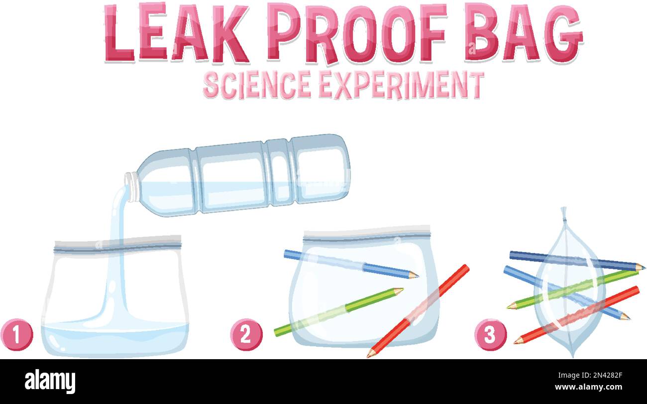 Leak proof bag science experiment illustration Stock Vector Image & Art ...