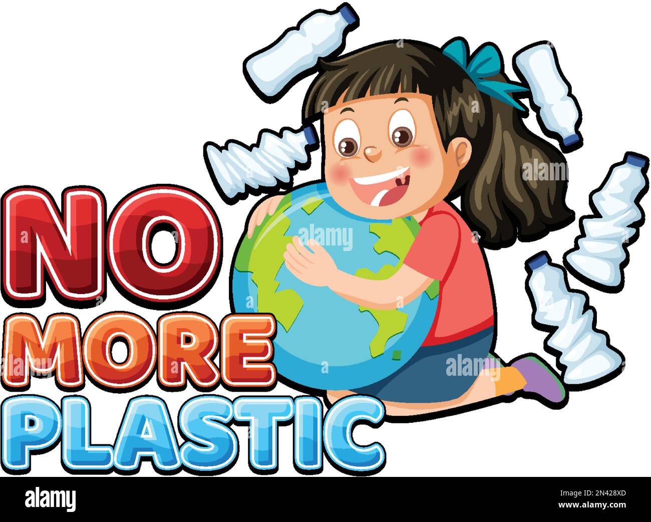 No more plastic logo banner design illustration Stock Vector Image ...