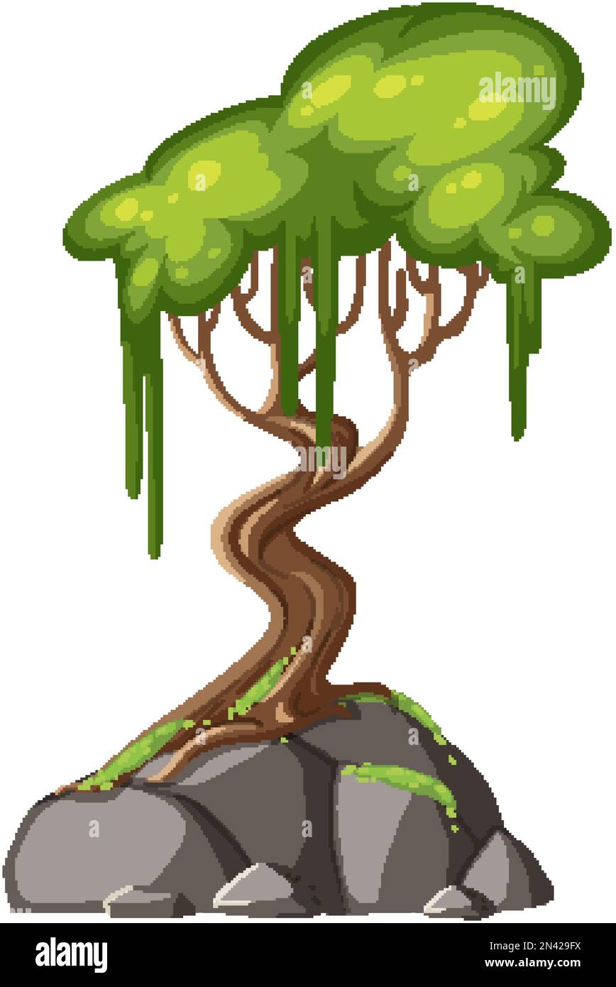 An isolated tree cartoon illustration Stock Vector Image & Art - Alamy