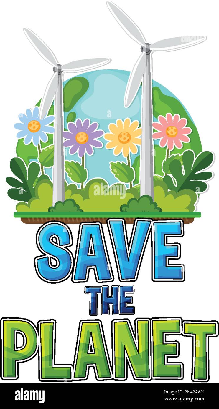 Save the earth banner design illustration Stock Vector Image & Art - Alamy