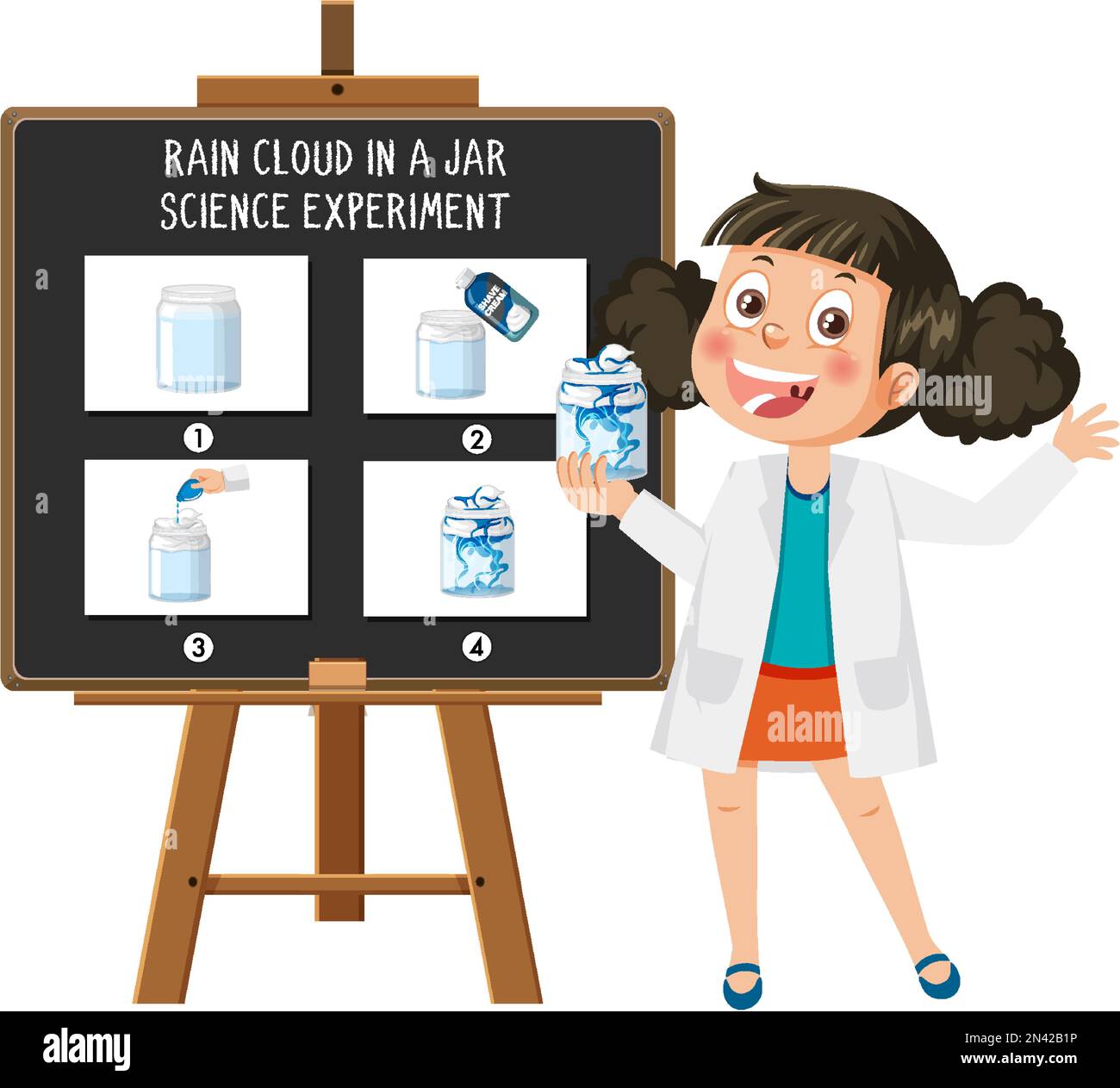 Rain cloud in a jar science experiment illustration Stock Vector Image ...