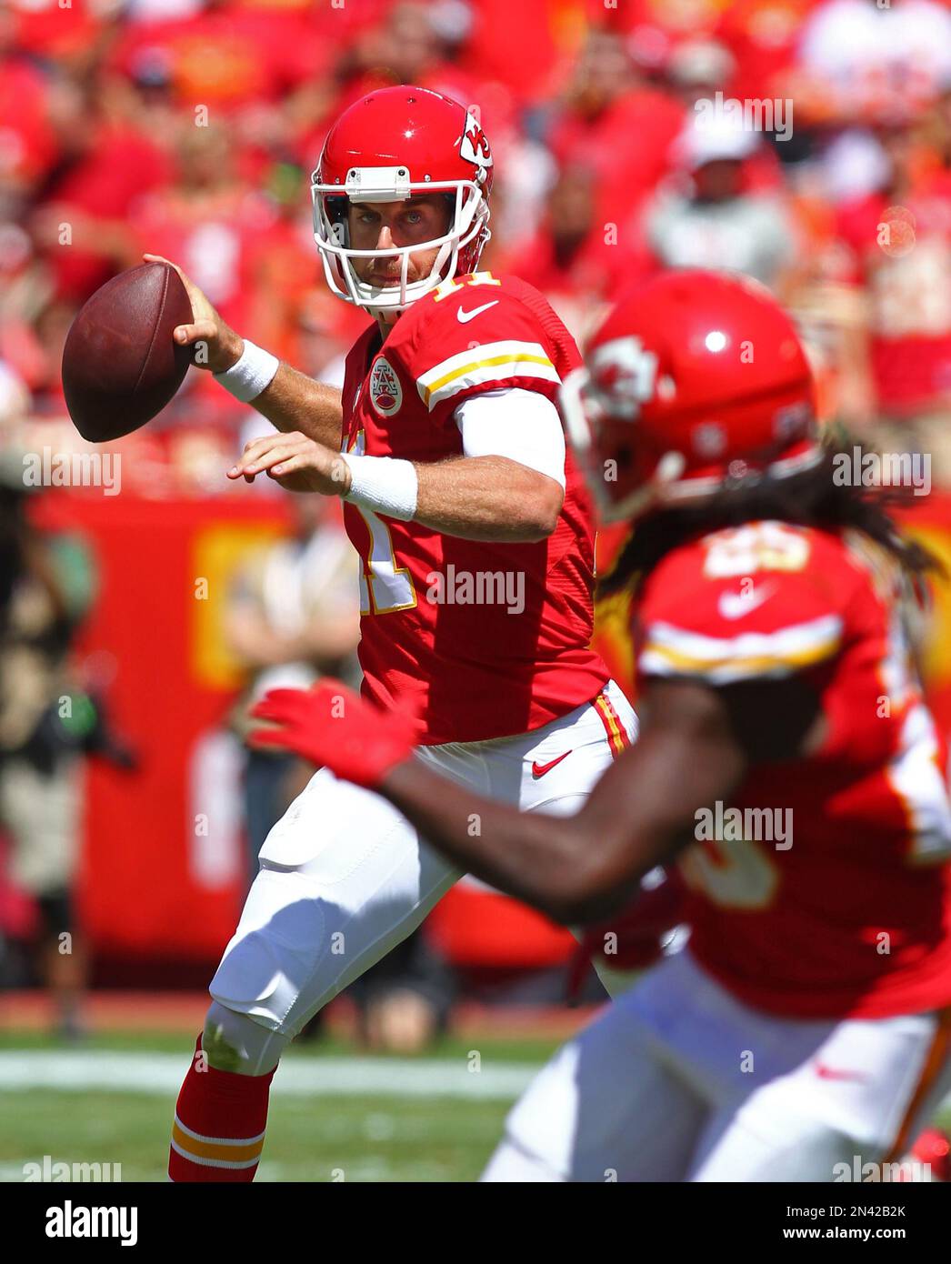 Kansas City Chiefs Alex Smith (11) throws a pass during an NFL game ...