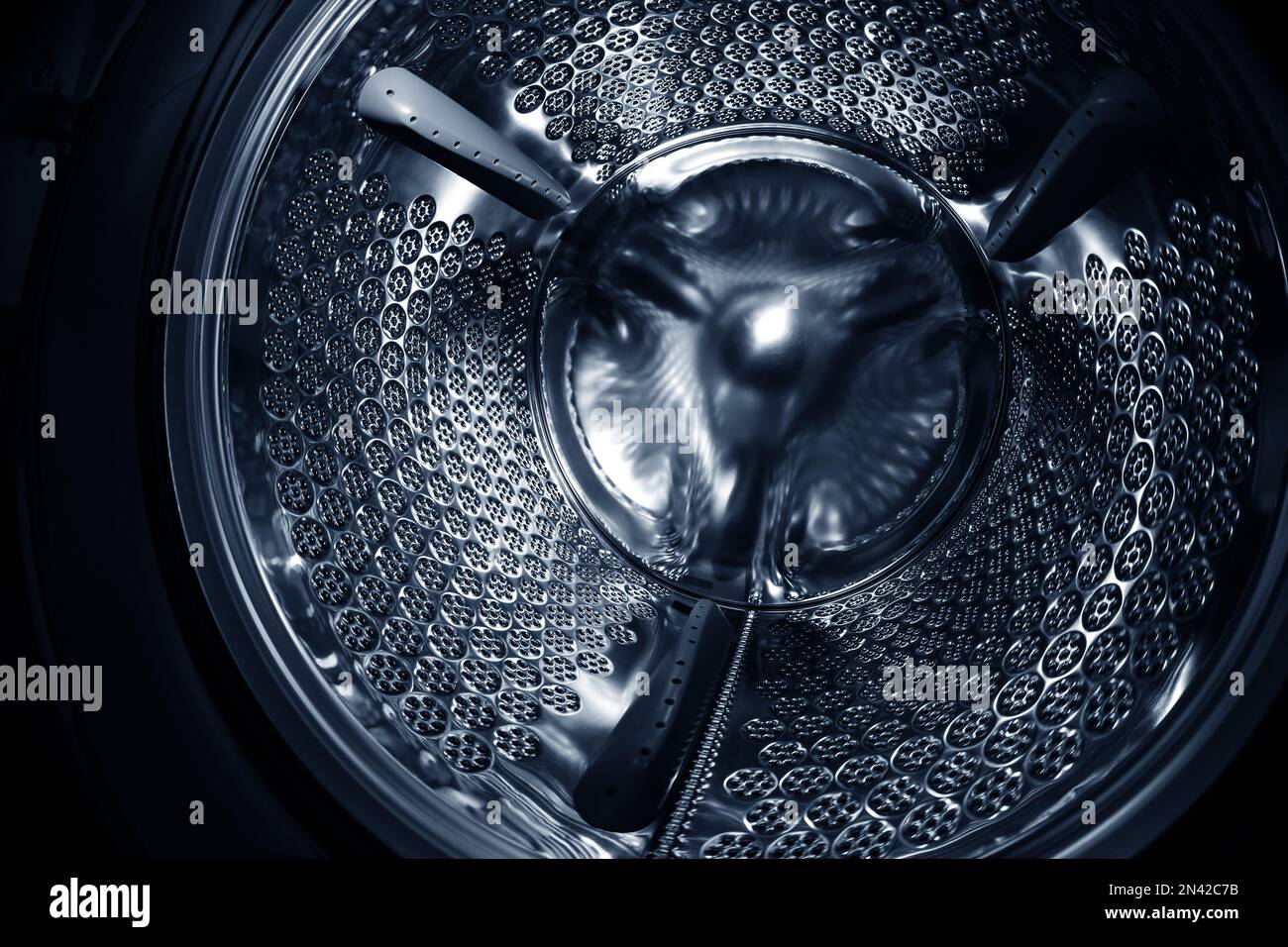 Empty washing machine drum, closeup. Laundry day Stock Photo - Alamy