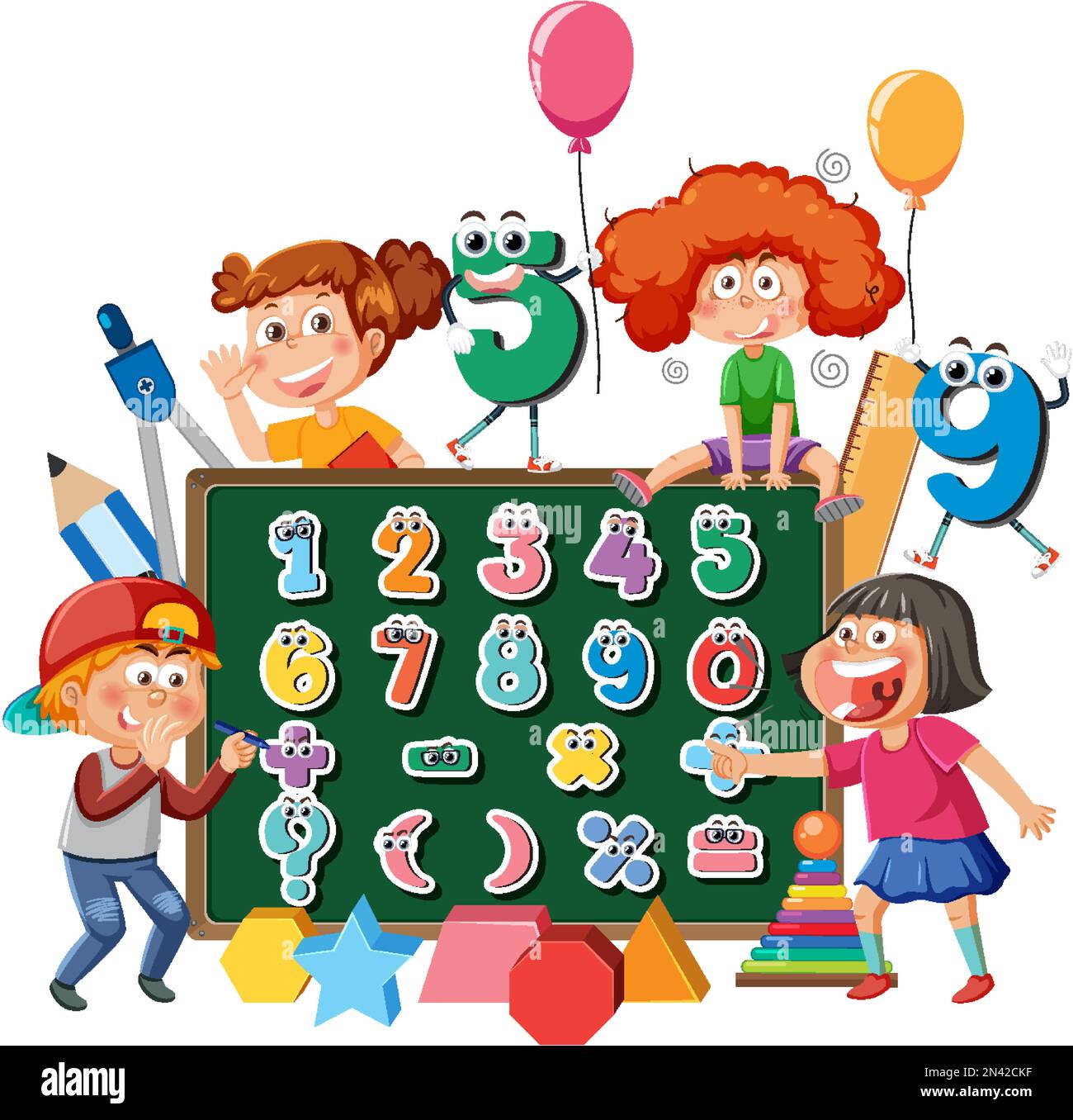 Number and math equation on chalkboard illustration Stock Vector Image ...