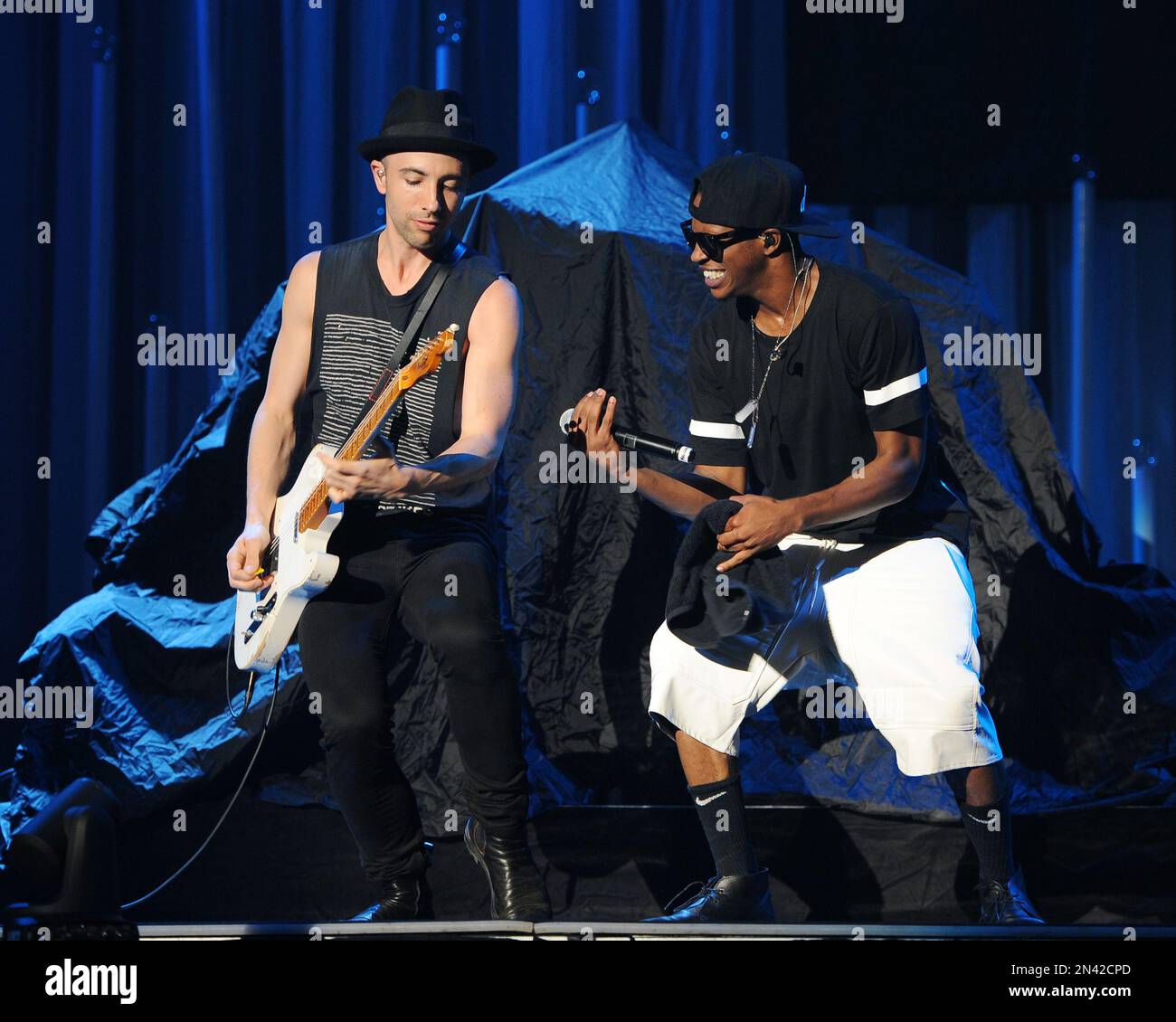 Malcolm Kelley of MKTO performs during the Demi World Tour at the ...