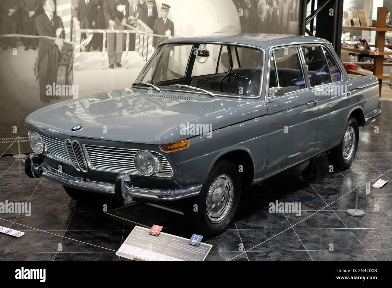 A vintage gray BMW car in the Toyota Motor Museum in Japan Stock Photo ...