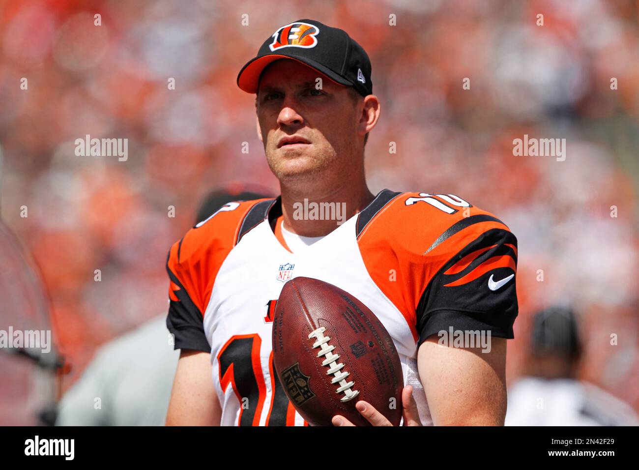 Cincinnati Bengals punter Kevin Huber walks on the sidelines in the ...