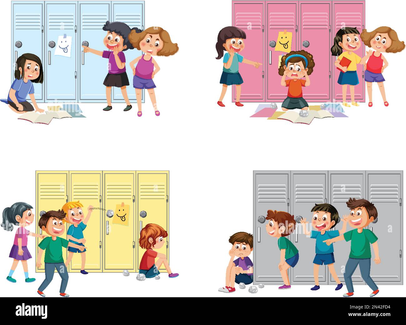 Group of children bully friend illustration Stock Vector Image & Art ...