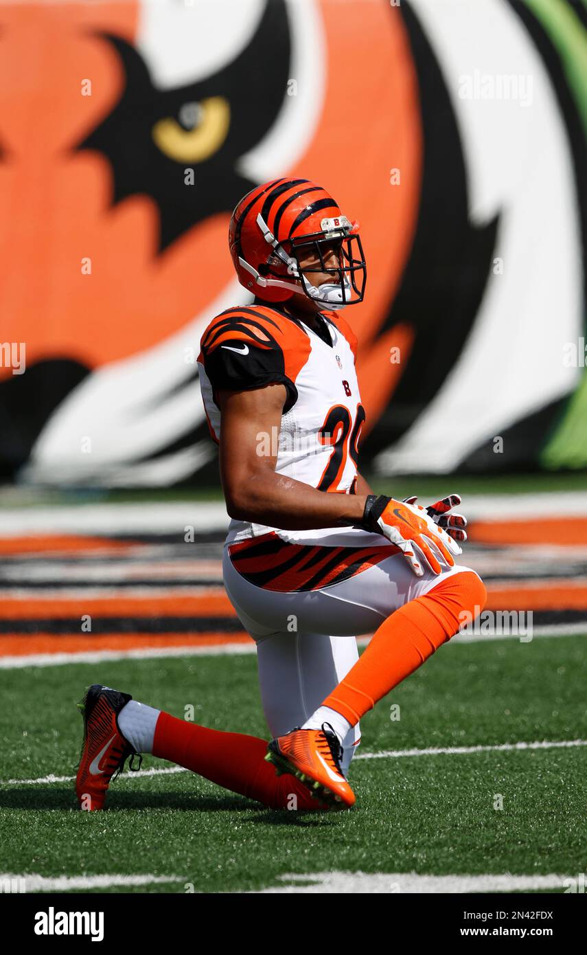 Cincinnati Bengals cornerback Leon Hall warms up prior to an NFL ...