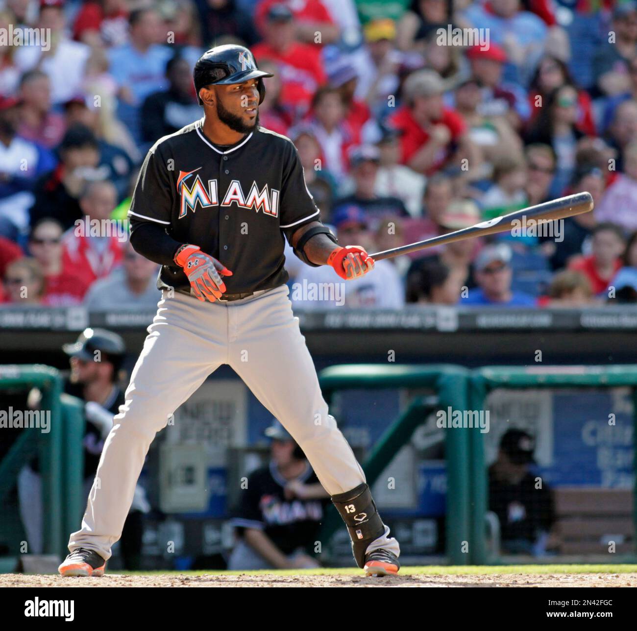 Miami Marlins' Marcell Ozuna in baseball action against the ...