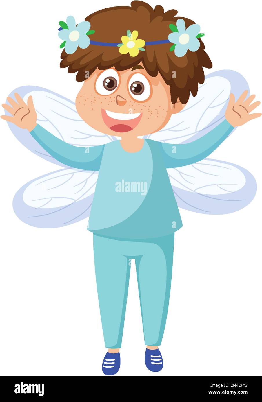 Cute fairy boy cartoon character illustration Stock Vector Image & Art ...
