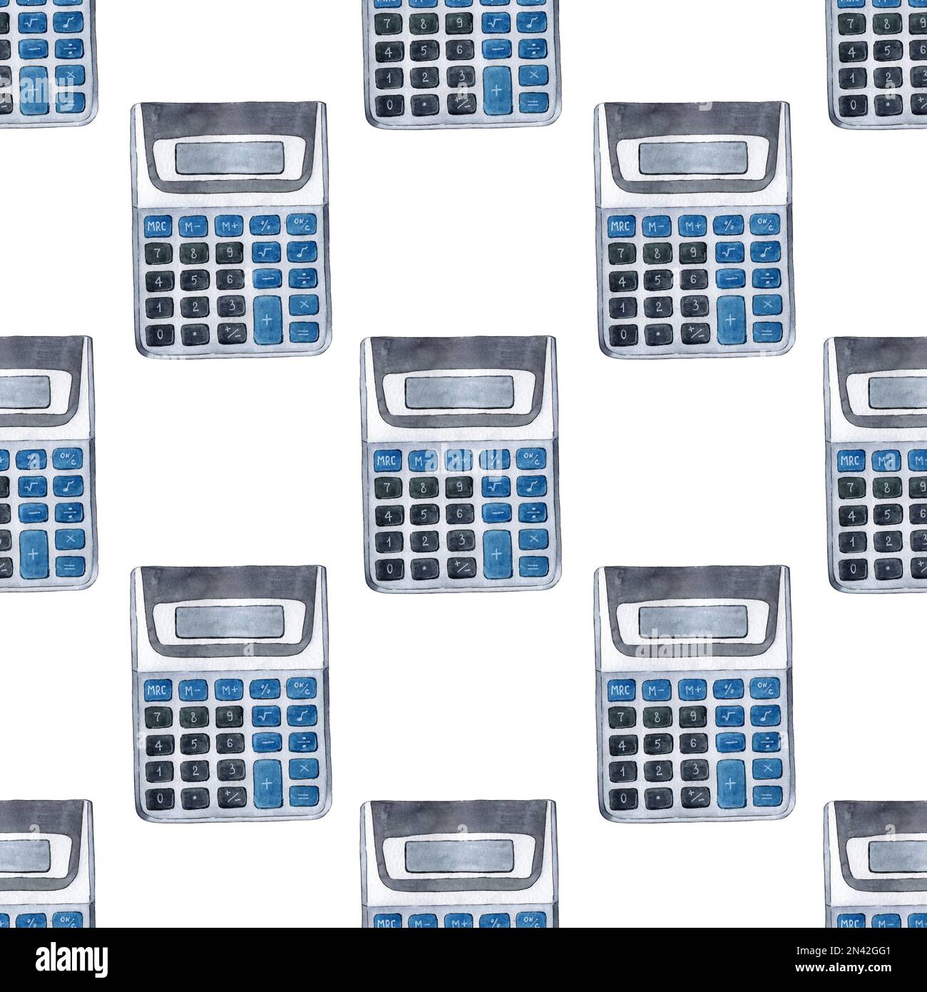 Watercolor pattern gray calculator for calculating numbers, mathematics ...