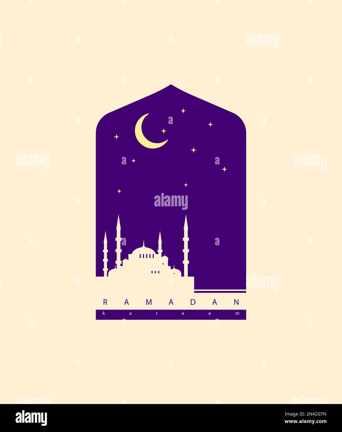 Ramadan concept in flat style for print and design. Vector illustration ...