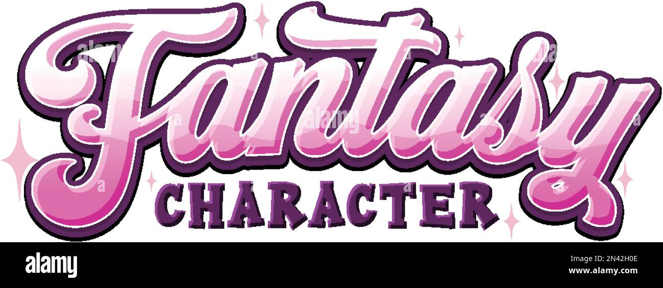 Fantasy characters text for banner design illustration Stock Vector ...