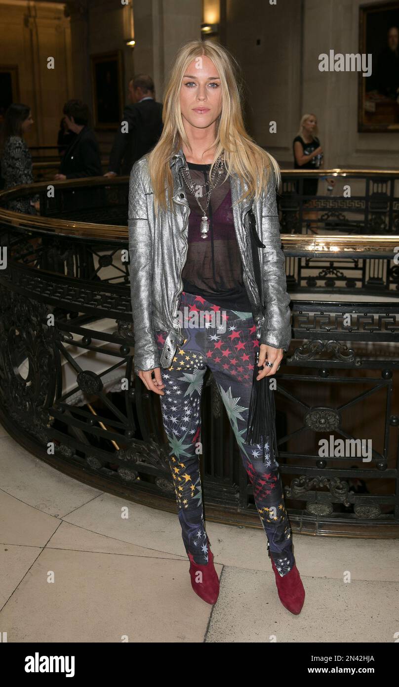 Mary Charteris arrives to watch the show by designer Matthew Williamson ...