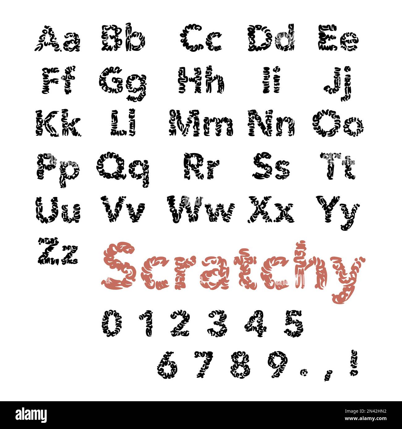 A unique design font, uppercase, lowercase and number, Font with ...