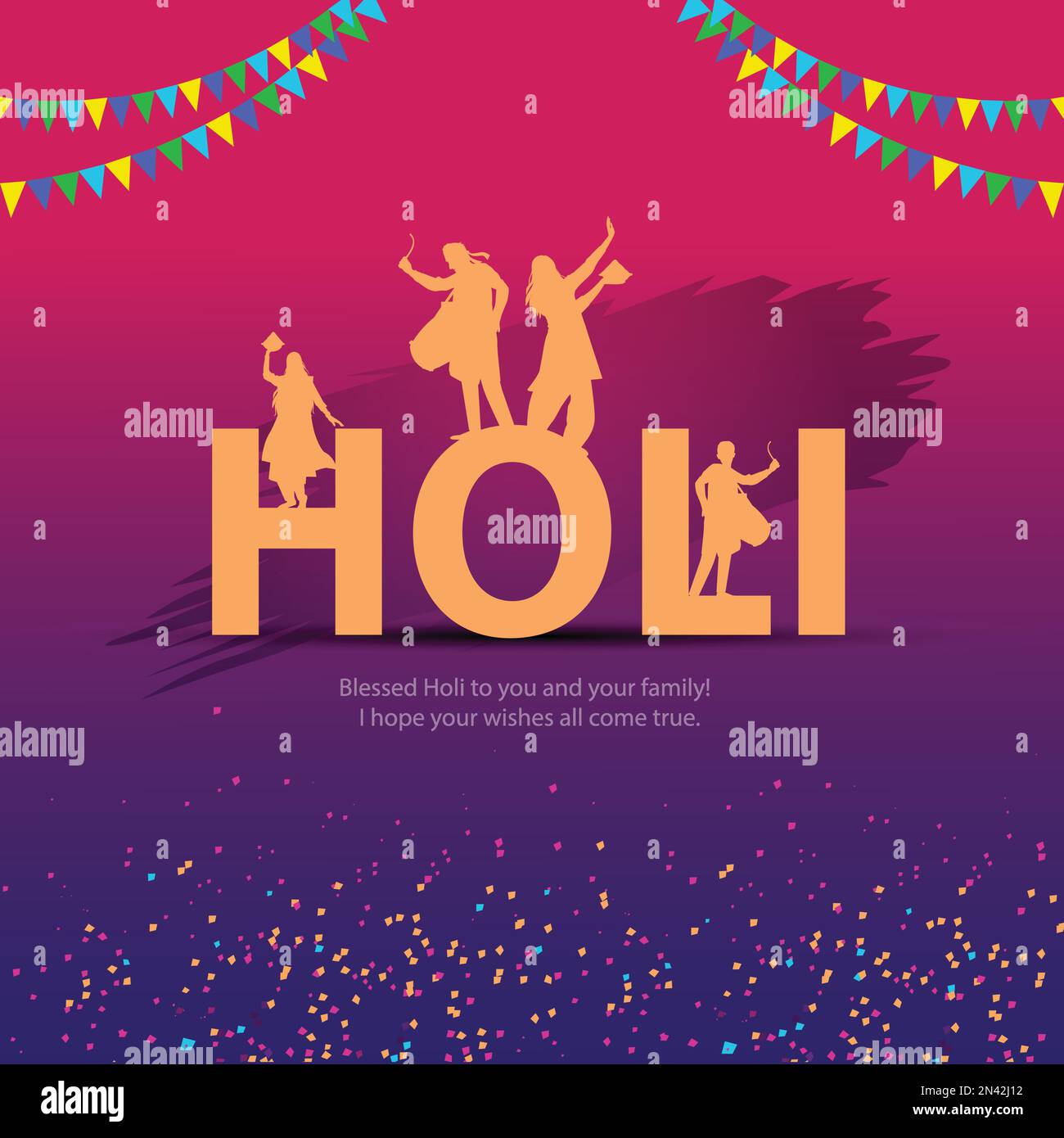 Beautiful poster for Indian festival Happy Holi with dancing people ...