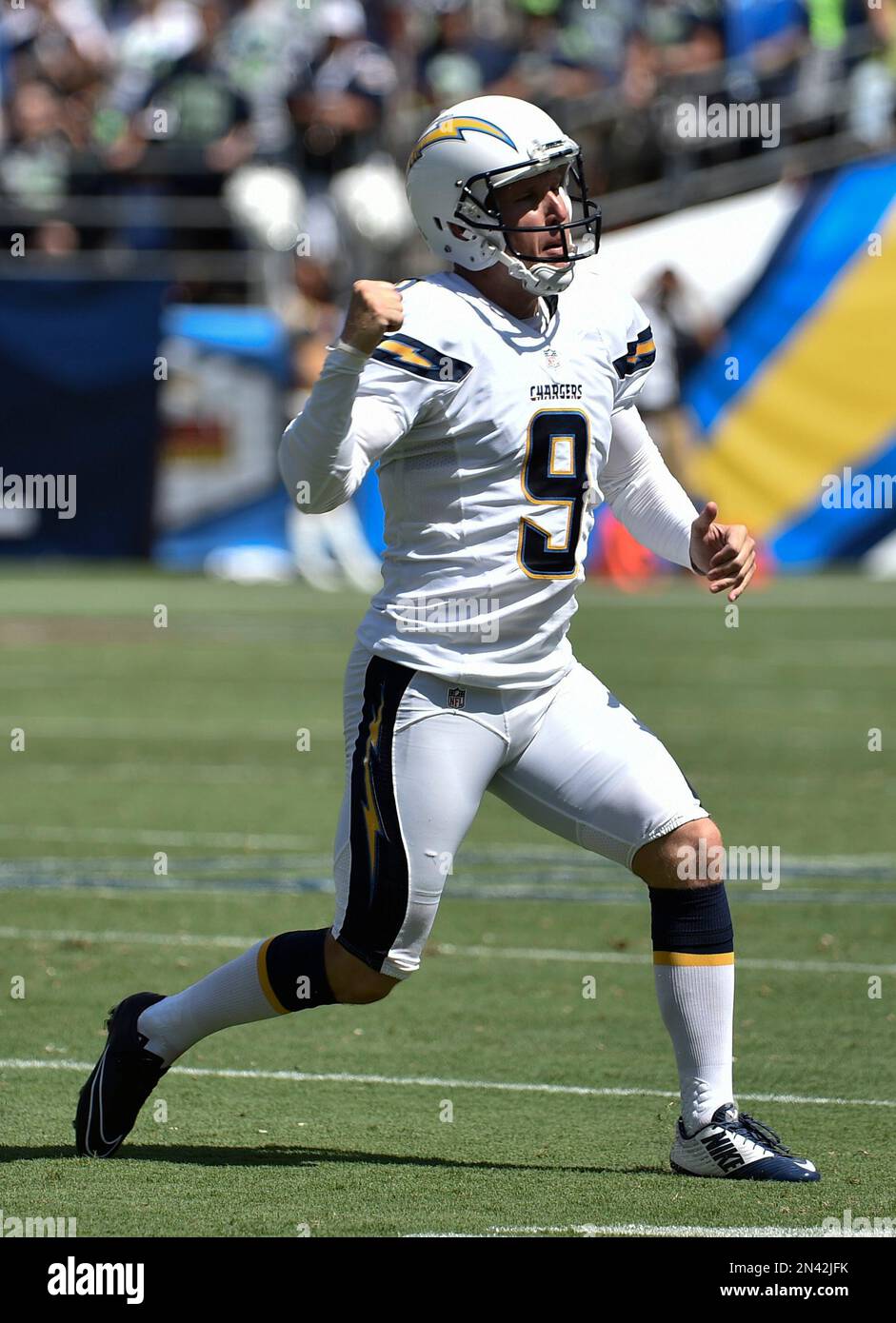 San Diego Chargers kicker Nick Novak celebrates a field goal against ...
