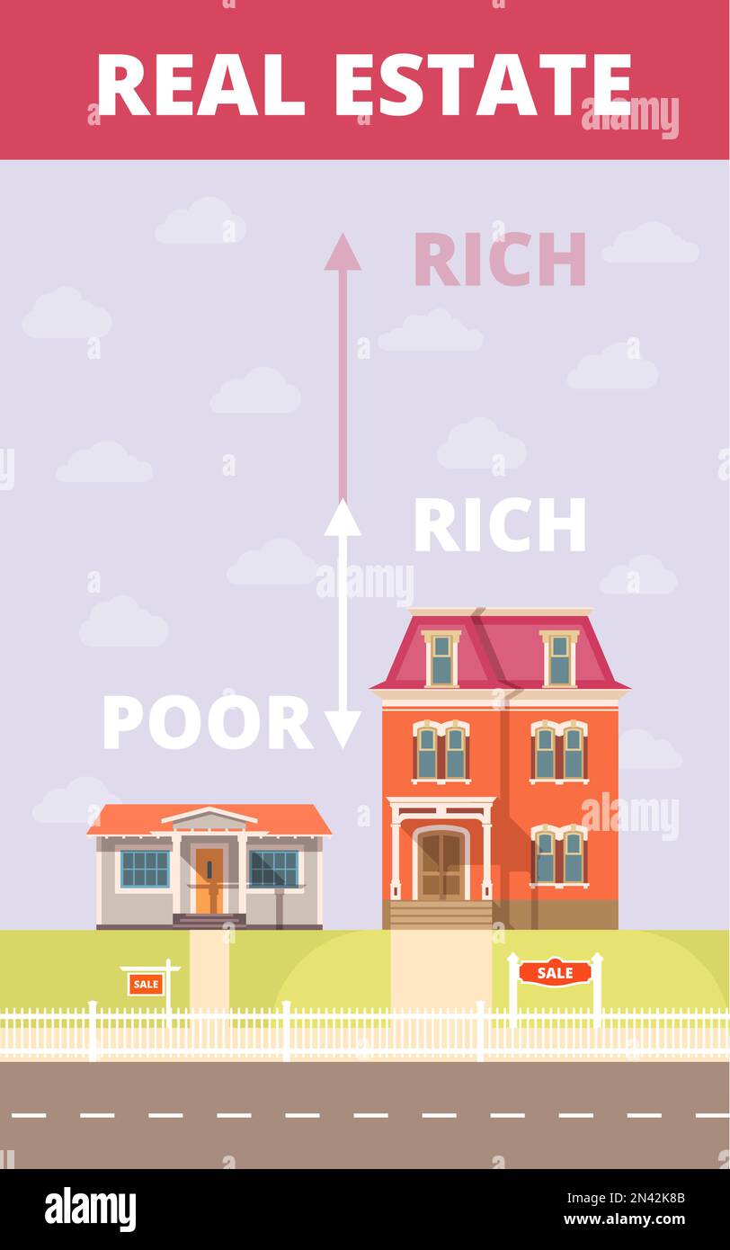 Real estate concept in cartoon style for print and decoration.Vector ...