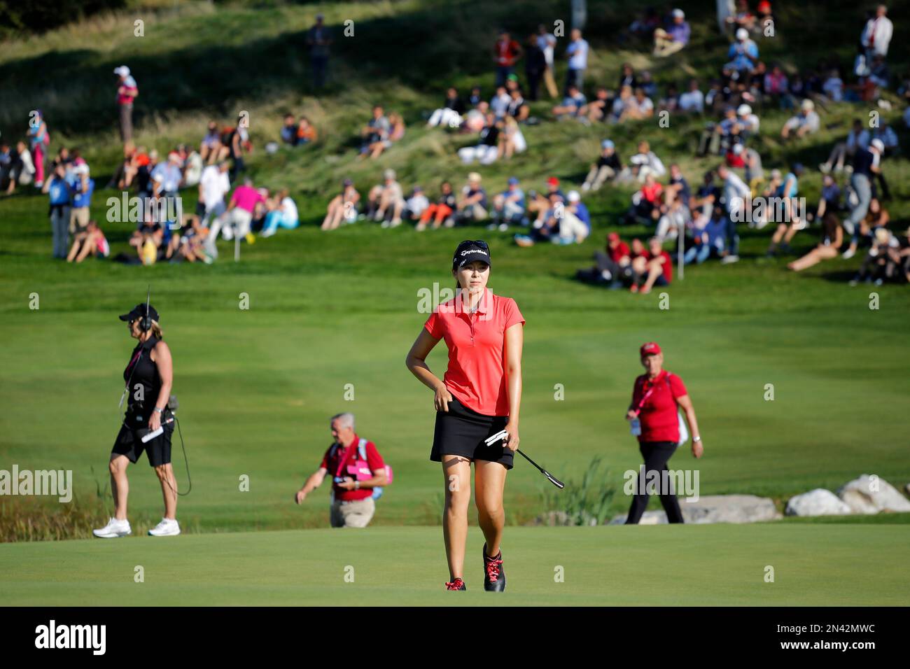 Mi Jung Hur of South Korea walks on the 18th hole during the last round ...