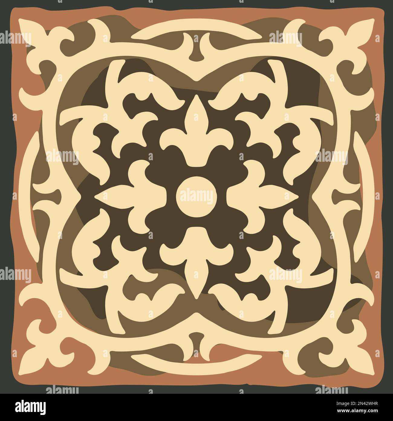 Ancient ceramic tile pattern. Wall or floor texture. Decorative antique ...