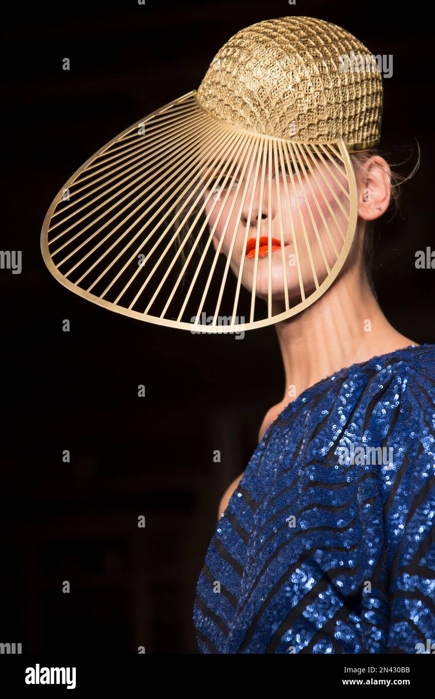 A model wears an outfit by designer Ashley Isham for the Spring/Summer ...