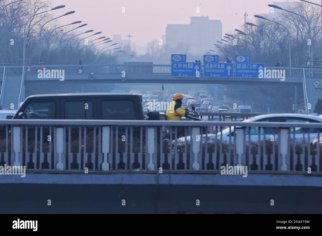Traffic congestion in the morning peak in Beijing, China, 6 February ...