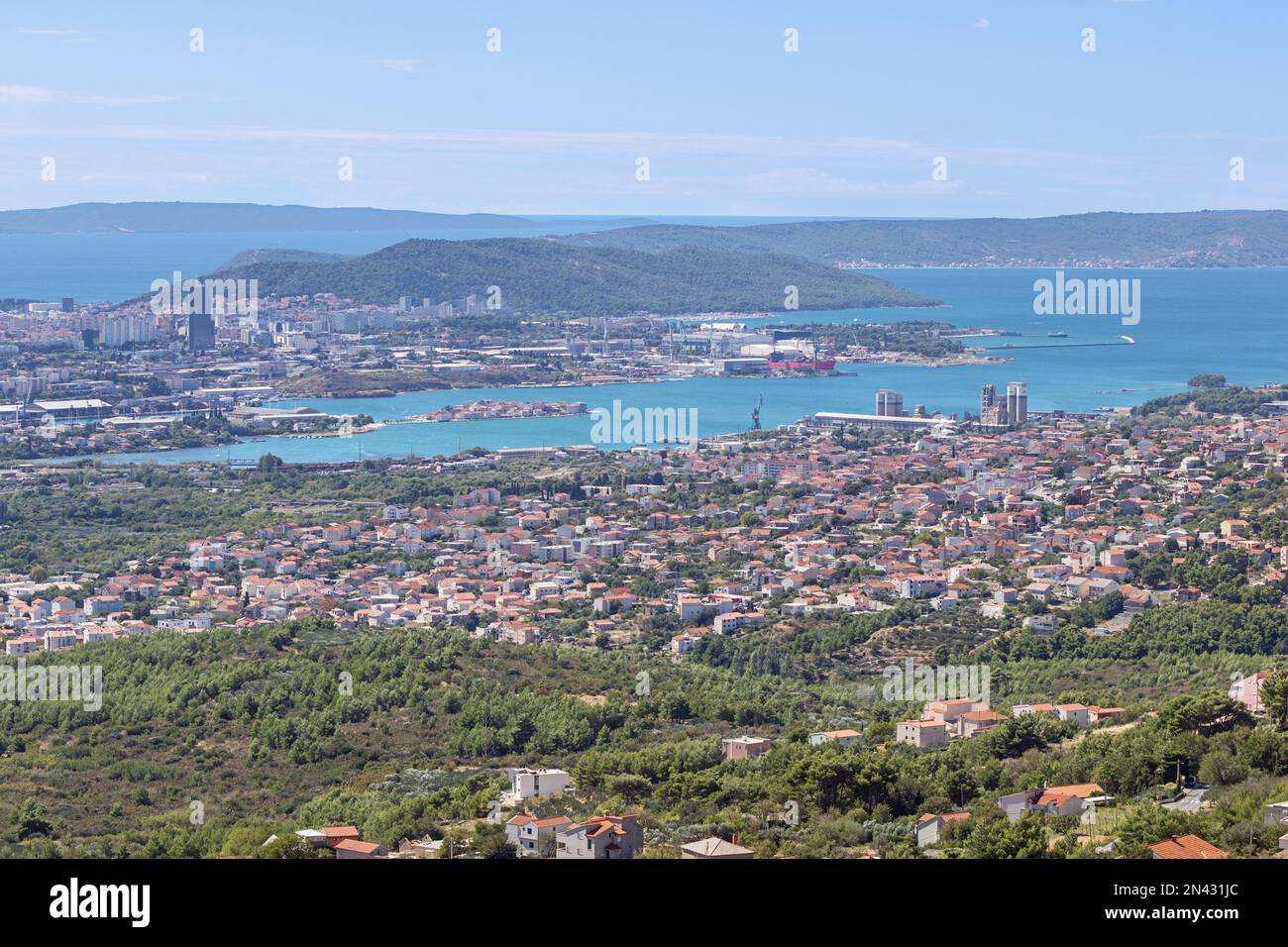 Solin with the port of Split and the Marjan Hill seen from the Klis ...