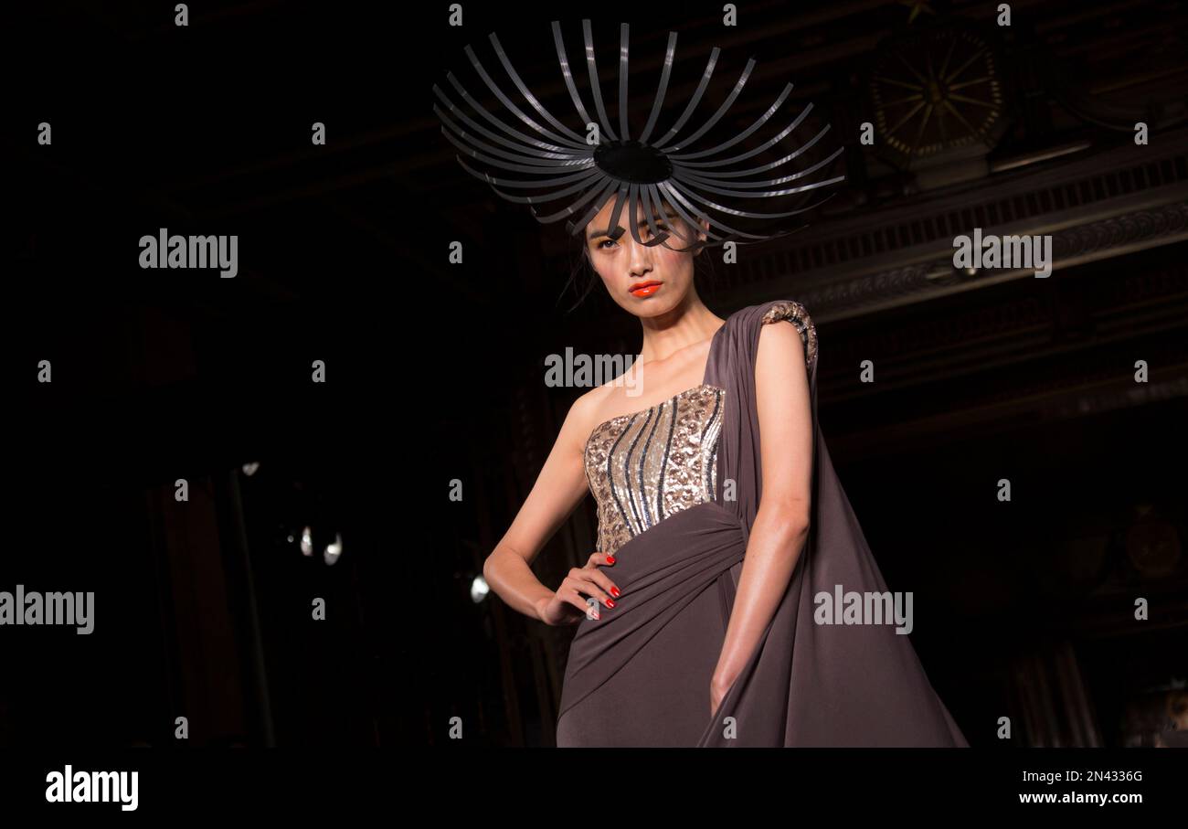 A model wears an outfit by designer Ashley Isham for the Spring/Summer ...