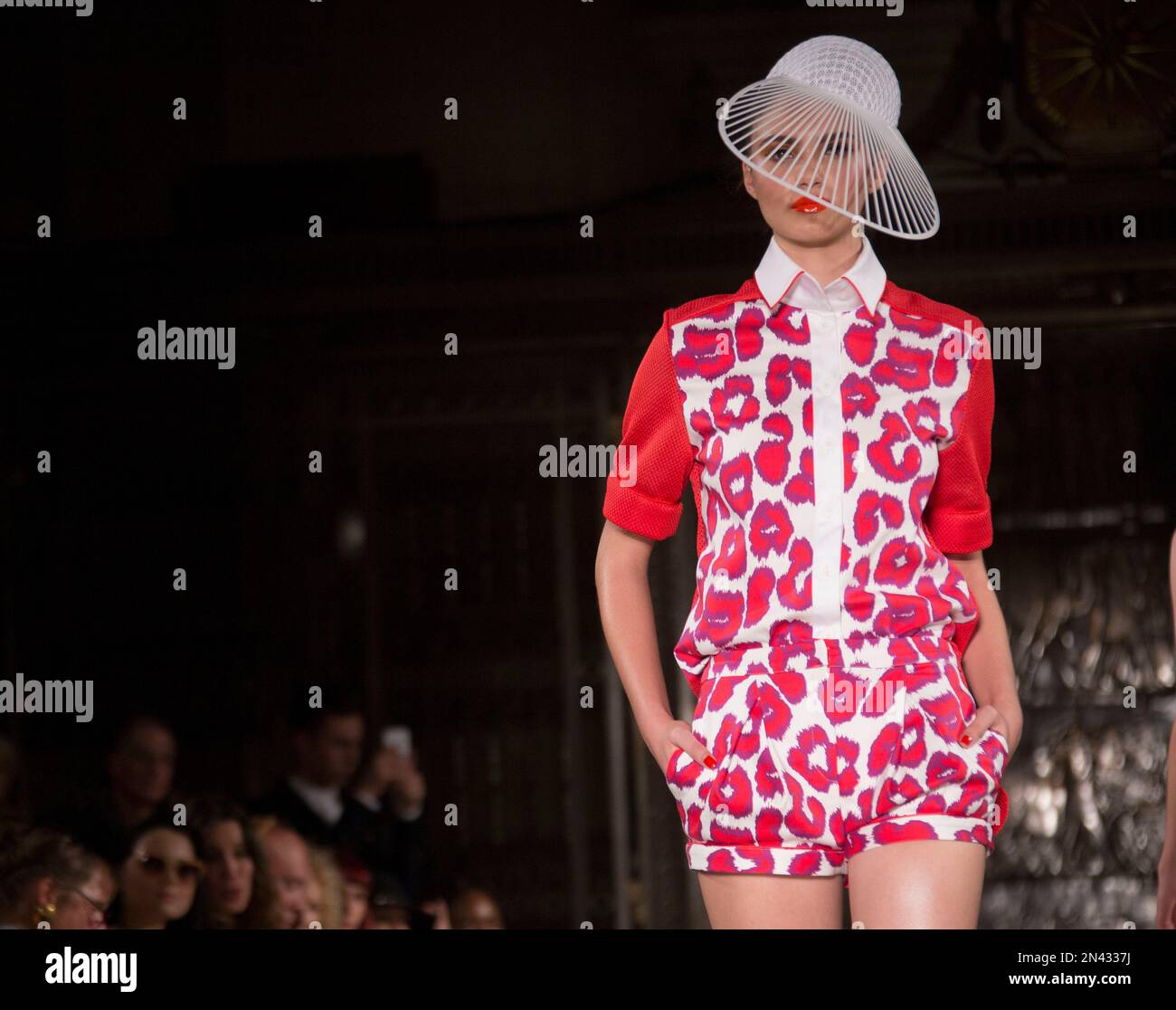 A model wears an outfit by designer Ashley Isham for the Spring/Summer ...