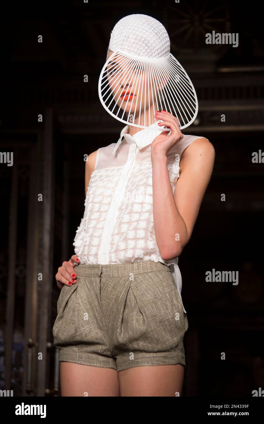 A model wears an outfit by designer Ashley Isham for the Spring/Summer ...