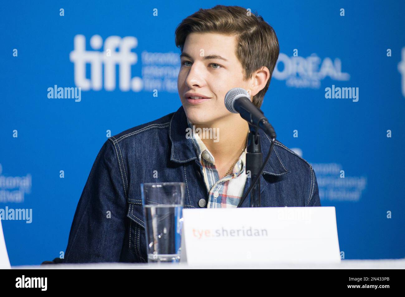 Actor Tye Sheridan seen at the press conference for "The Forger" at the ...