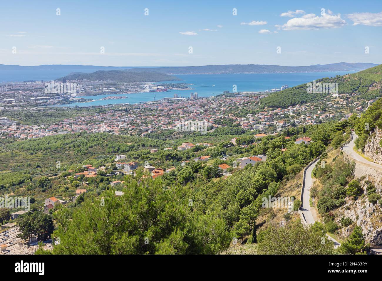 Overview of Solin, Split and the Marjan Hill seen from the Klis ...
