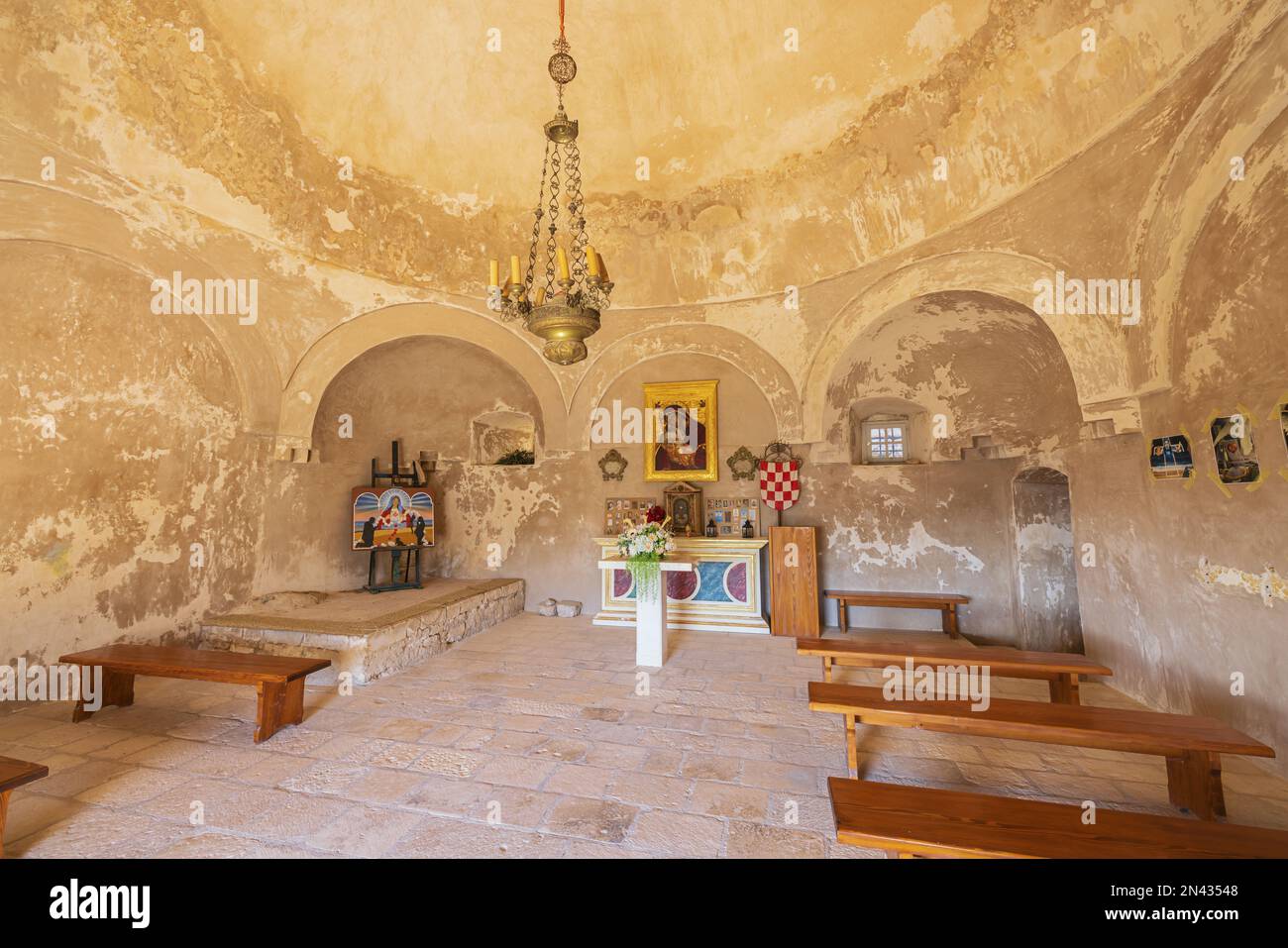 Editorial: KLIS, DALMATIA, CROATIA, SEPTEMBER 21, 2022 - The altar and ...